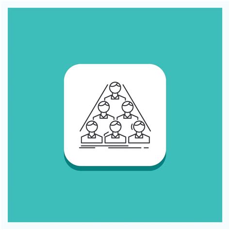 Round Button For Team Build Structure Business Meeting Line Icon Turquoise Background