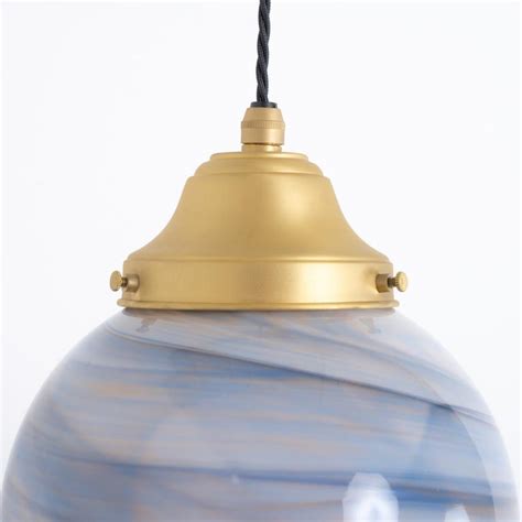 Murano Marbled Glass Globes Pendant Lights With Satin Brass Fittings For Sale At 1stdibs