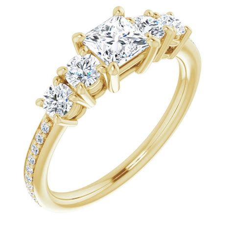 10k Yellow 45 Mm Square Engagement Ring Mounting • 10k Yellow • 10k Y