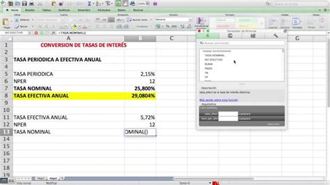 Convertir Tasa Efectiva Anual A Mensual En Excel Recursos Excel