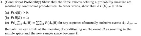 Solved 4 Conditional Probability Show That The Three Chegg Com