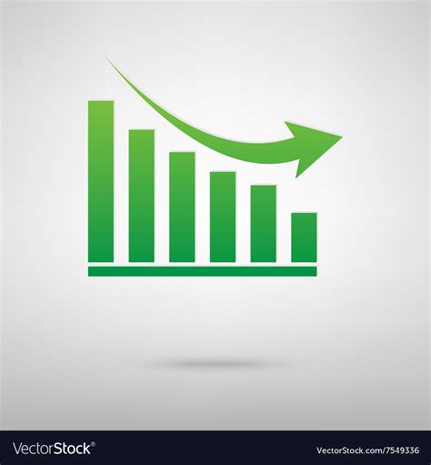 Declining Graph Green Icon Royalty Free Vector Image