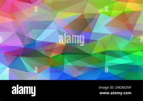 Interlaced Kaleidoscopic Motion Of Coloured Polygon Patchwork With Mini 3d Triangles Creating A
