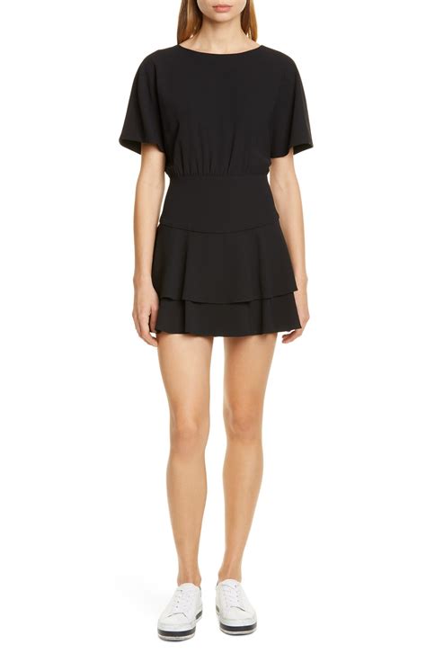 Buy Alice Olivia Palmira Tie Back Ruffle Tiered Minidress Black At Off Editorialist