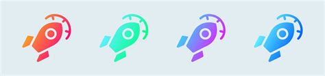Optimization Solid Icon In Gradient Colors Rocket Signs Vector