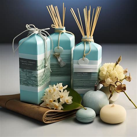 Premium AI Image Photoshoot Of Day Spa Amenity Tags Medium Graphic Design Wellness Theme Se