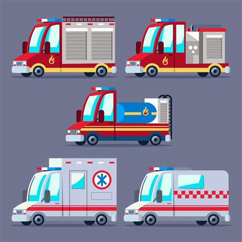 Firefigthers Transportation Clipart Set 516918 Vector Art At Vecteezy