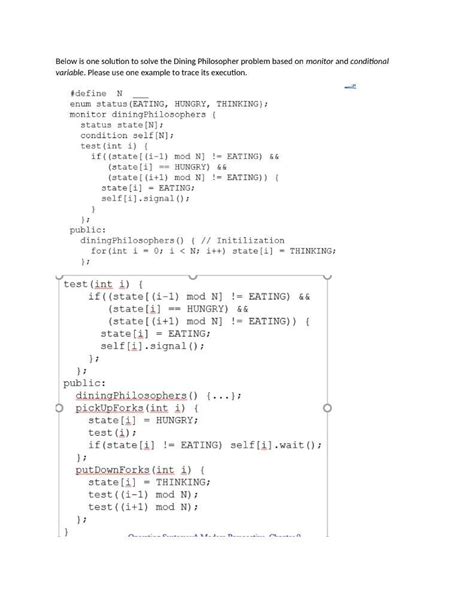 Solved Below Is One Solution To Solve The Dining Solutioninn