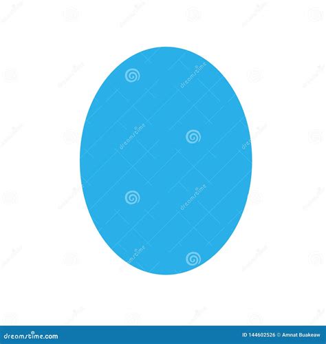 Blue Oval Basic Simple Shapes Isolated On White Background Geometric Oval Icon 2d Shape Symbol
