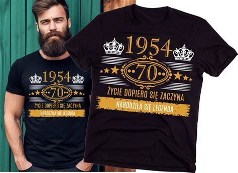 MĘSKA koszulka na 70 urodziny NARODZINY LEGENDY 1954 id 134747
