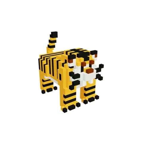 kritrim vault tiger voxel 3d
