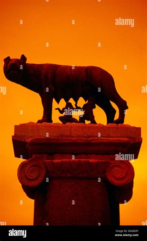 Rome Italy Capitoline Museum She Wolf Etruscan Bronze 5th Century Bc Figures Of Romulus And Remus