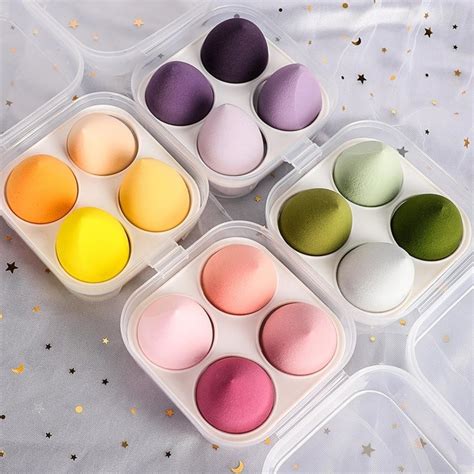 Set Of 4 Pack Value Makeup Foundation Blender Sponge Puff Cosmetic