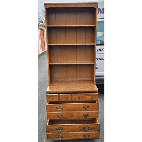 Mid Century Ethan Allen Maple Bookcase Chest Of Drawers Chairish
