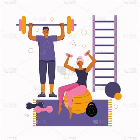 男人和女人一起呆在家里。年轻夫妇一起健身和运动。健康的生活方式。用哑铃做运动。一起呆在家里。花时间呆素材 花瓣网
