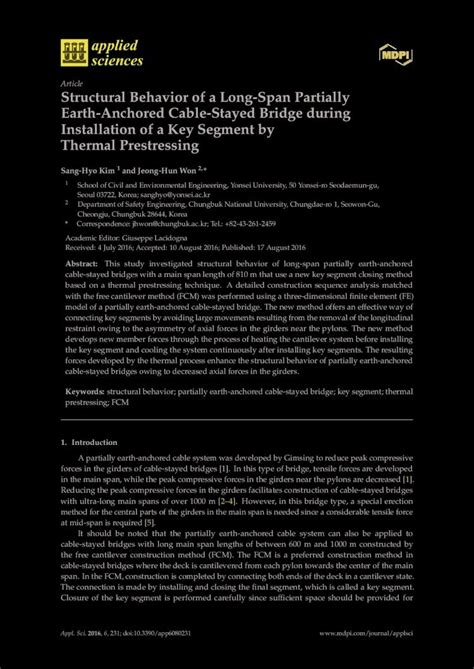 PDF Structural Behavior Of A Long Span Partially Earth Cable Stayed Bridges With Long