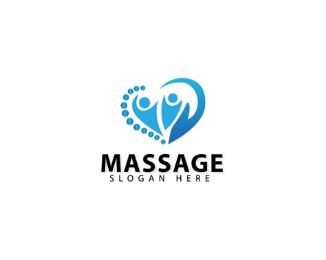 Massage Logo Design With Heart Concept Massage Relaxation Spa Minimal