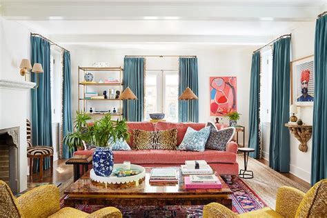 Red Velvet Roll Arm Sofa With Burl Wood Coffee Table Contemporary