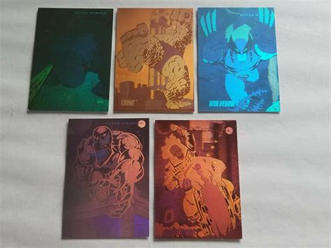 Mavin 1992 IMPEL MARVEL UNIVERSE TRADING CARDS HOLOGRAM SET OF 5 H1 H5 VENOM HULJ