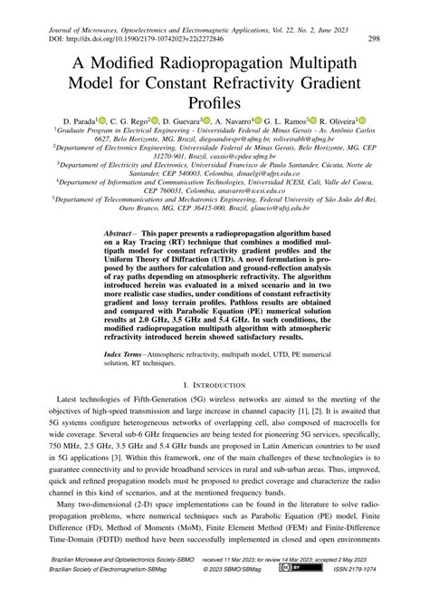 Pdf A Modified Radiopropagation Multipath Model For Constant