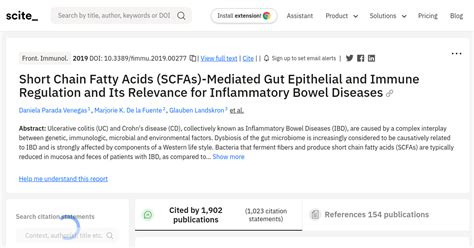 Short Chain Fatty Acids Scfas Mediated Gut Epithelial And Immune