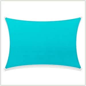 COLOURTREE 12 Ft X 8 Ft 190 GSM Turquoise Rectangle Sun Shade Sail