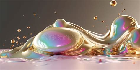 Metallic Golden Swirls Morphing Abstract Fluid Art Stock Illustration Illustration Of Fluid