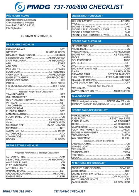 PMDG 737-700/800 Checklist | MSFS 2020/2024 | 4K Checklist para ...