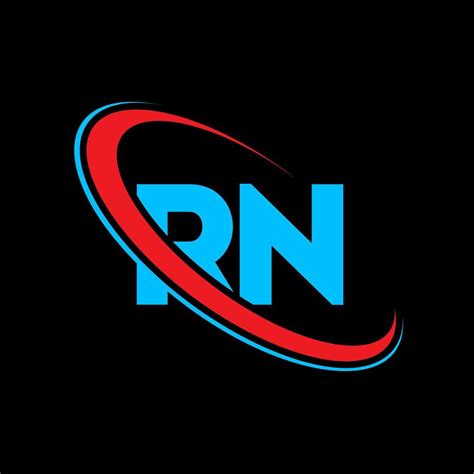 RN Logo RN Design Blue And Red RN Letter RN Letter Logo Design