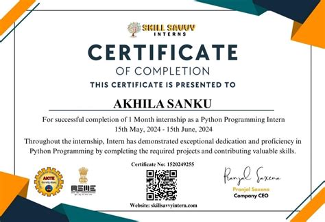 Akhila Sanku On Linkedin Internship Skillsavvy Careerdevelopment Professionalgrowth