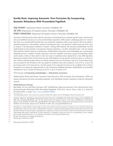 Pdf Semre Rank Improving Automatic Term Extraction By Incorporating