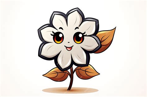 Está Bien Flor De Jazmín Personaje Flor De Dibujos Animados Verano Boda Naturaleza Mano
