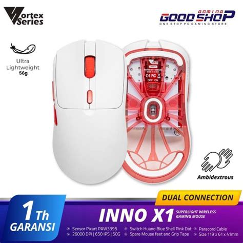 Promo Vortexseries Inno X1 Super Light Wireless Gaming Mouse Diskon 17