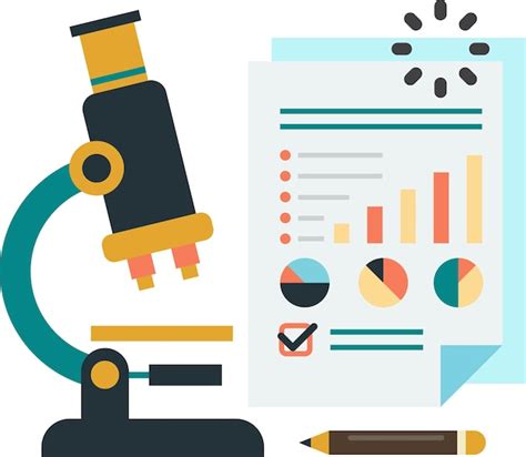 Premium Vector Microscope And Report Illustration In Minimal Style