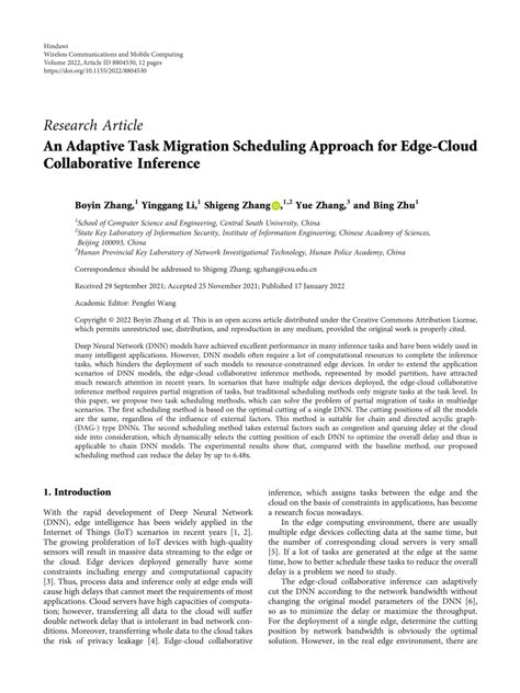 Pdf An Adaptive Task Migration Scheduling Approach For Edge Cloud