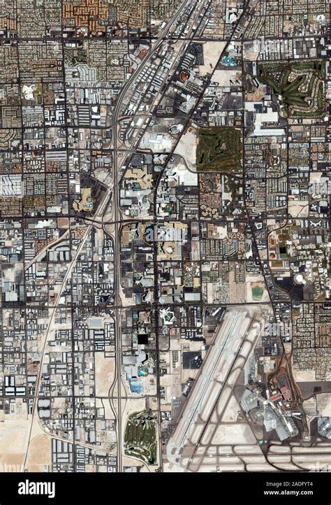 Las Vegas Satellite Image Of The City Centre Of Las Vegas Nevada Usa