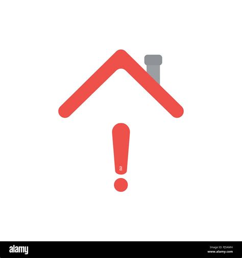 Vector Illustration Icon Concept Of Exclamation Mark Under House Roof