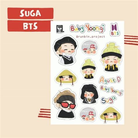 Jual Bts Member Sticker Set Batch1 Suga Stiker Bts Shopee Indonesia