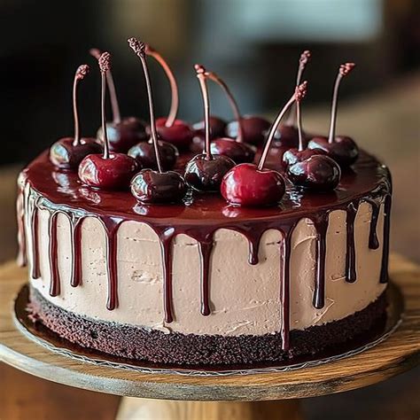 New Year Dark Cherry Drip Layer Cake