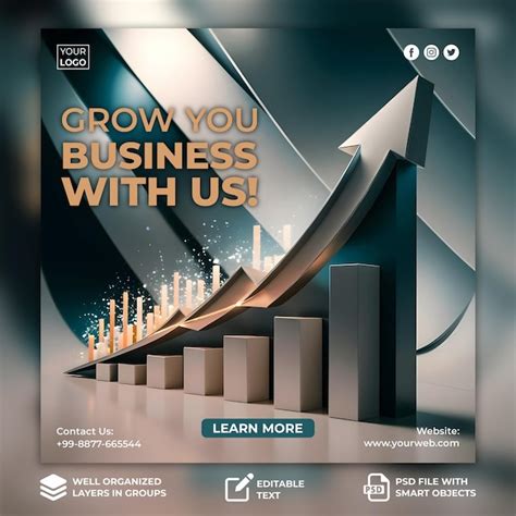 Infographic Business Growth Template Design Premium Ai Generated Psd