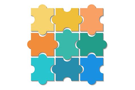 9 조각 퍼즐 인포 그래픽 퍼즐 조각 벡터의 세트 흰색 배경에 직소 퍼즐 퍼즐 조각 세트 벡터 일러스트 레이 션 0명에 대한 스톡 벡터 아트 및 기타 이미지 Istock