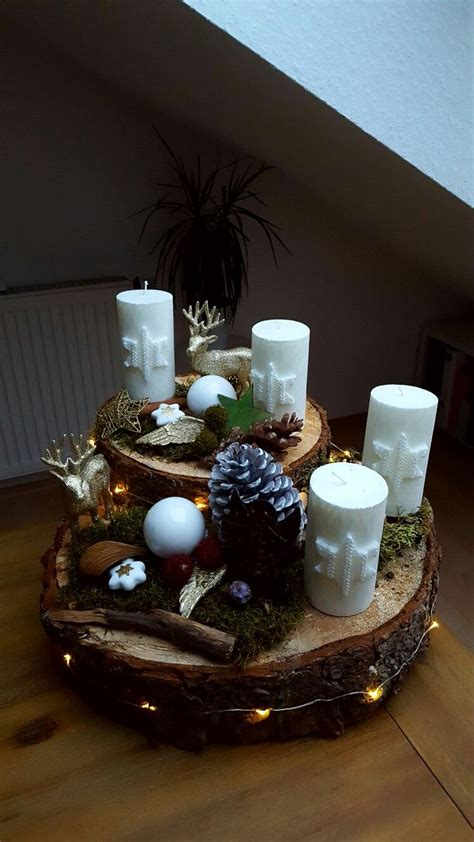 Adventskranz Aus Holzscheiben Weihnachten Holz Weihnachten