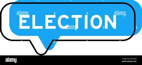 Speech Banner And Blue Shade With Word Election On White Background