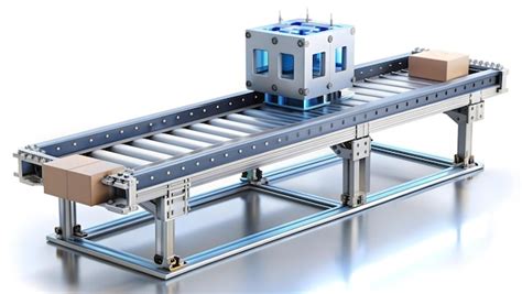 Ai Algorithm Symbol With Conveyor Belt For Manufacturing Optimization