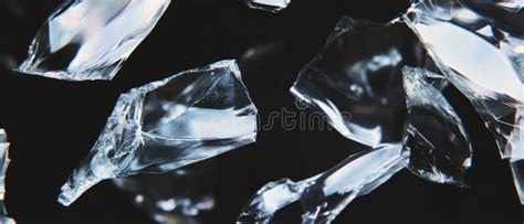 Soft Diffused Broken Glass Texture Against A Deep Black Background
