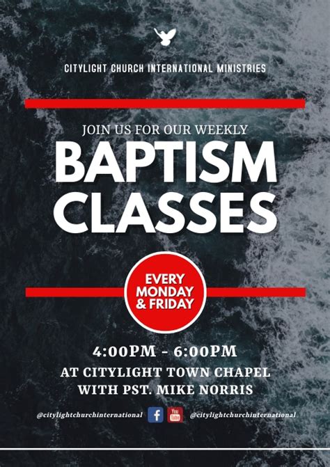 Baptism Classes Flyer Template Postermywall