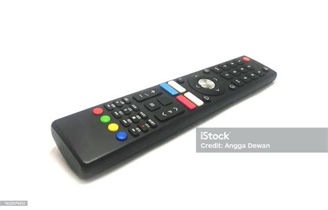 Tv 리모컨은 흰색 배경 측면 및 전면 천사보기에 격리되어 있습니다 Hdtv에 대한 스톡 사진 및 기타 이미지 Hdtv