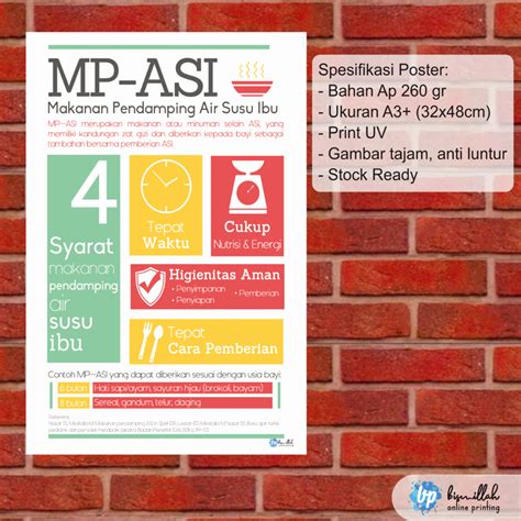 Jual Poster Kebidanan Mp Asi Makanan Pendamping Asi Shopee Indonesia