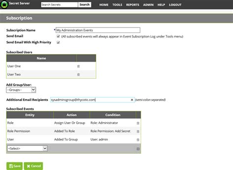 Event Subscriptions 4passwords