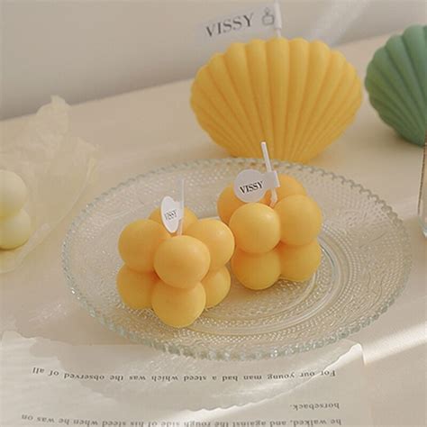 Small Scented Candle Mini Cube Bubble Shaped Wax C Grandado